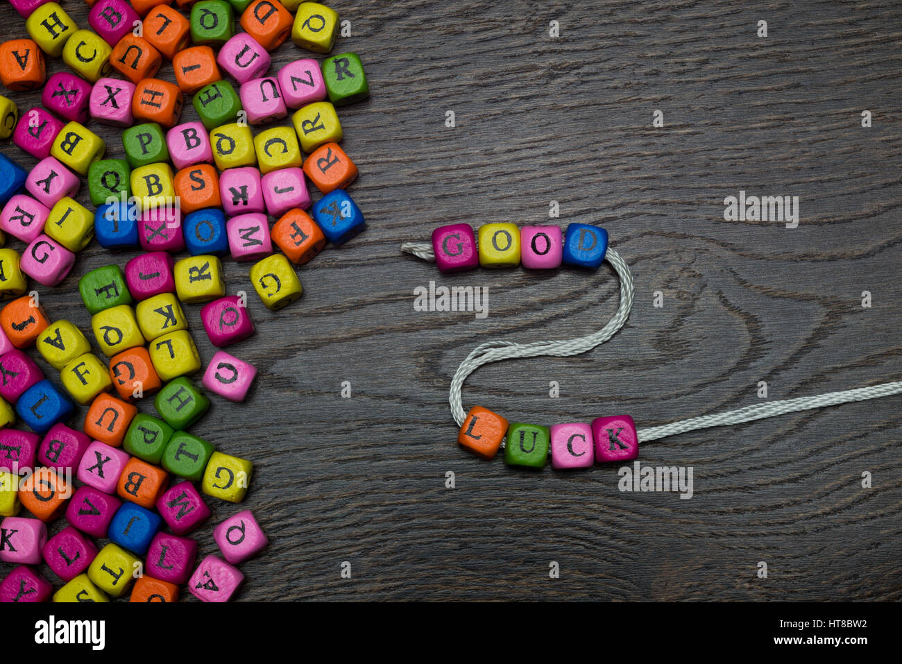 Good luck word on blue hi-res stock photography and images - Alamy