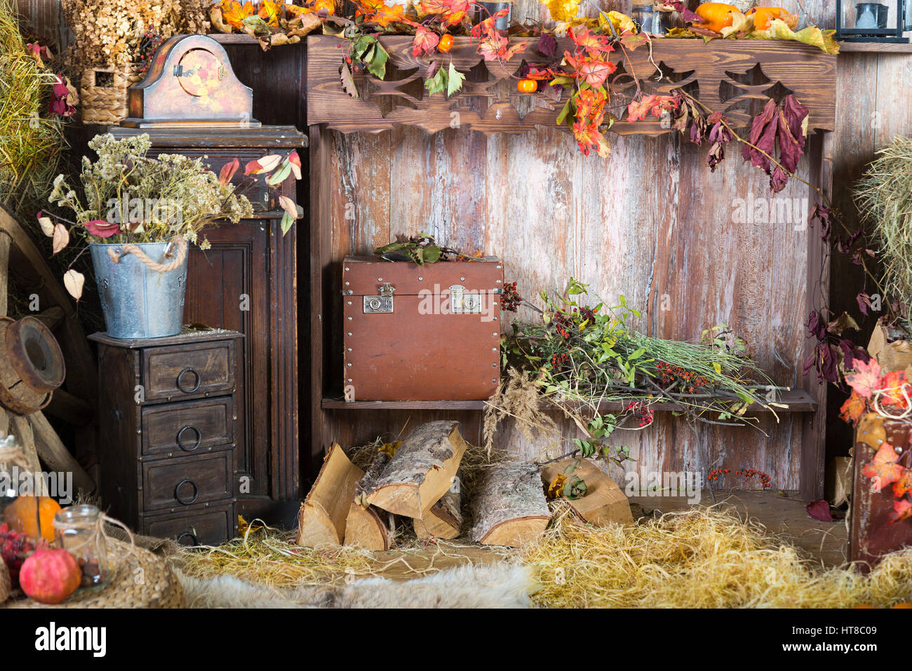 A beautiful still life of hay and equipment Stock Photo - Alamy