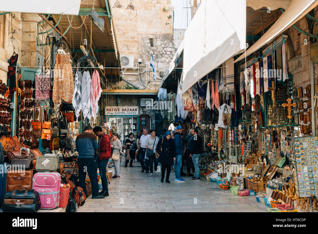 Tourists and locals at Jerusalem's old city market known for it's ...