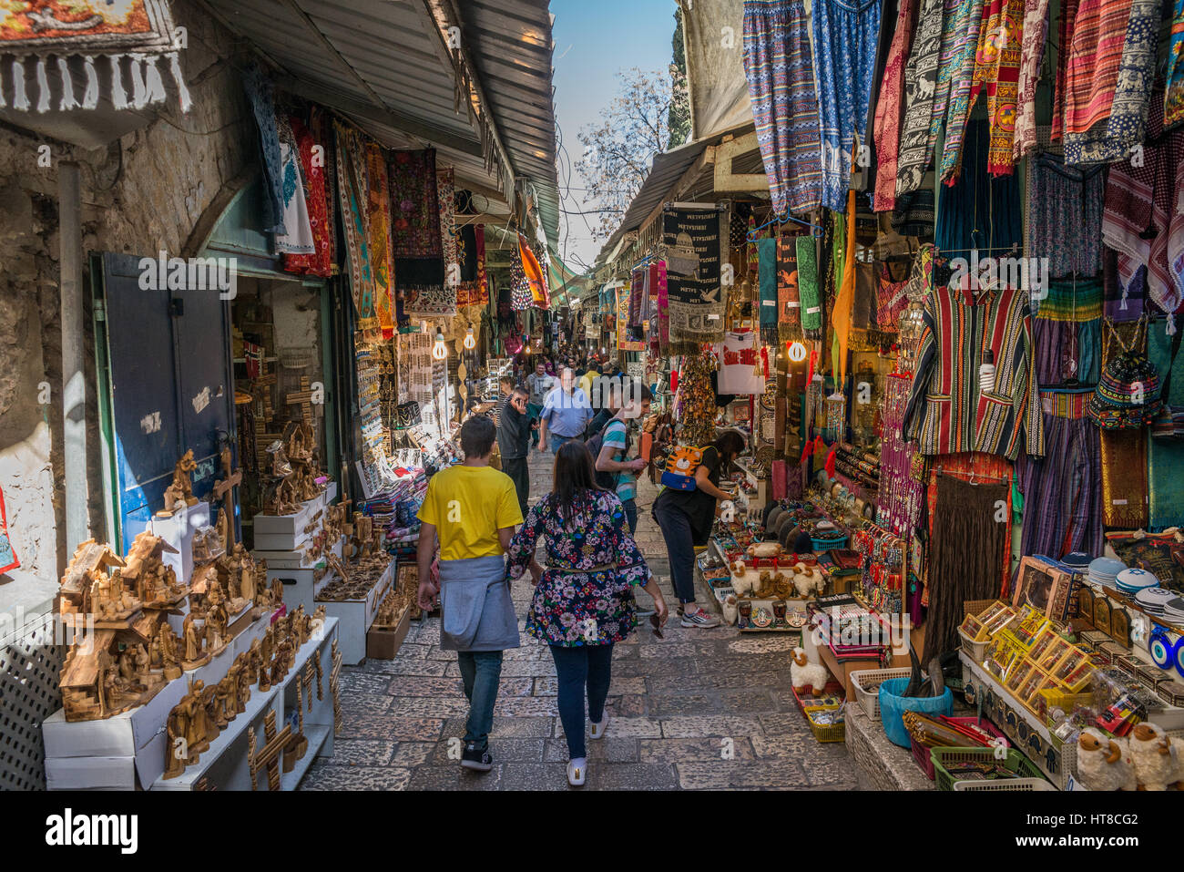 Tourists and locals at Jerusalem's old city market known for it's ...