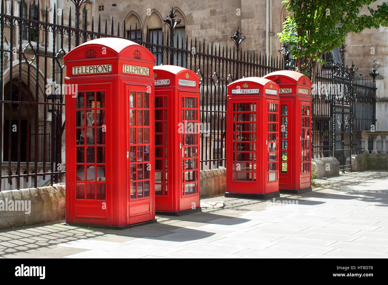 Classic London red telephone boxes Stock Photo - Alamy