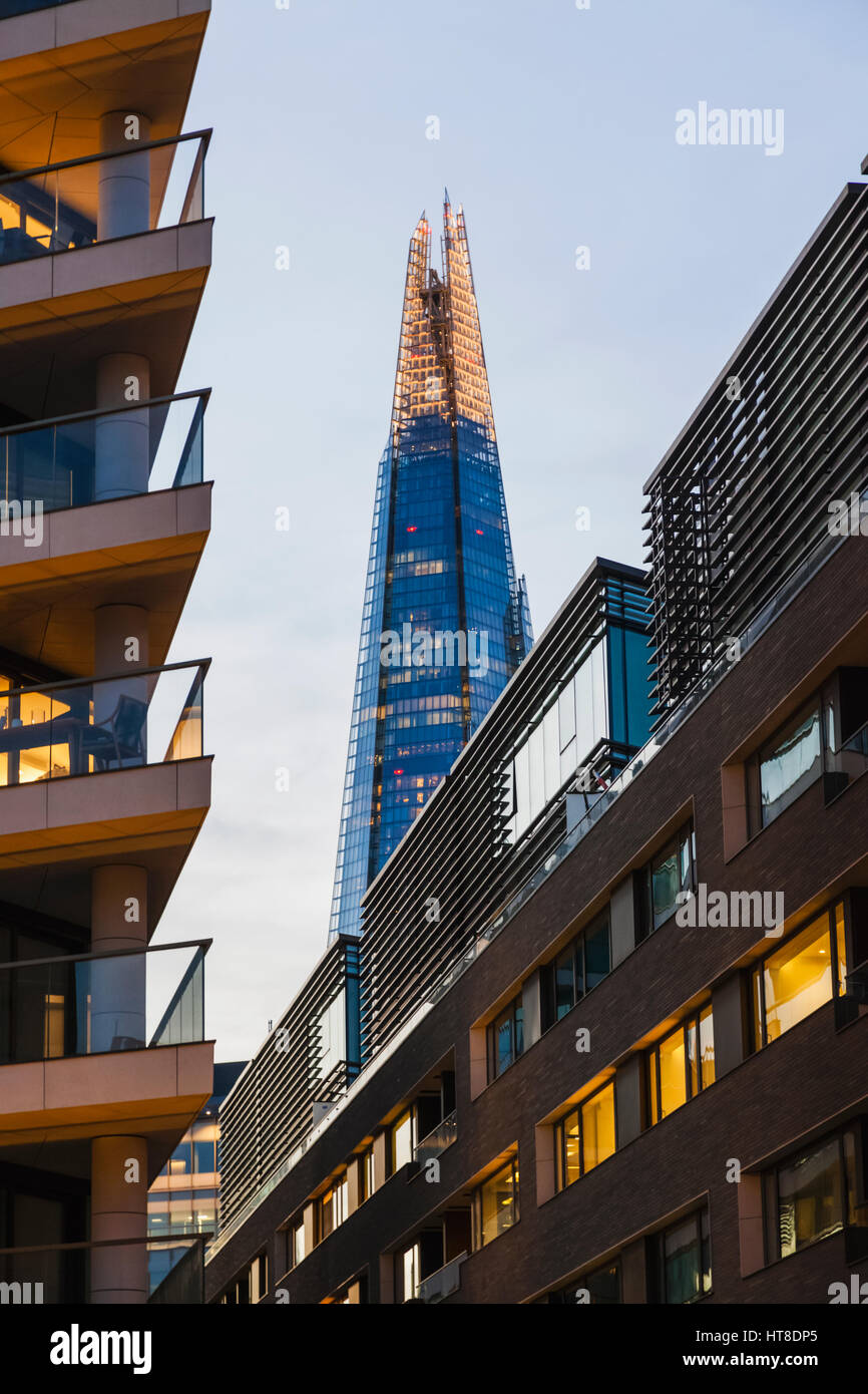 England, London, Southwark, Modern Apartments and The Shard Stock Photo ...