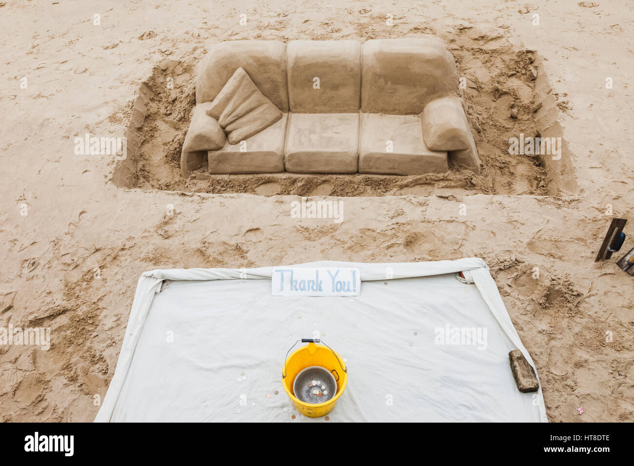 England, London, Southwark, Bankside, Sand Sculpture on The Bank of The ...
