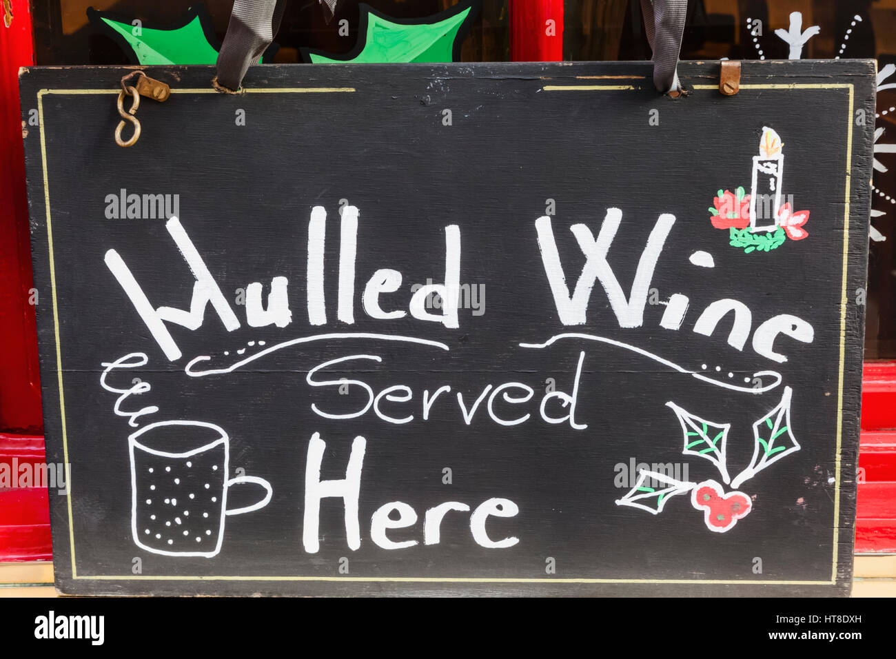 England, London, Pub Sign Advertising Mulled Wine Stock Photo - Alamy