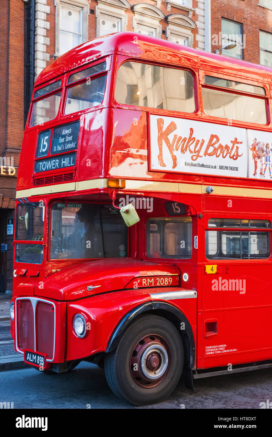 England, London, Routemaster Traditional Double Decker Red London Bus ...