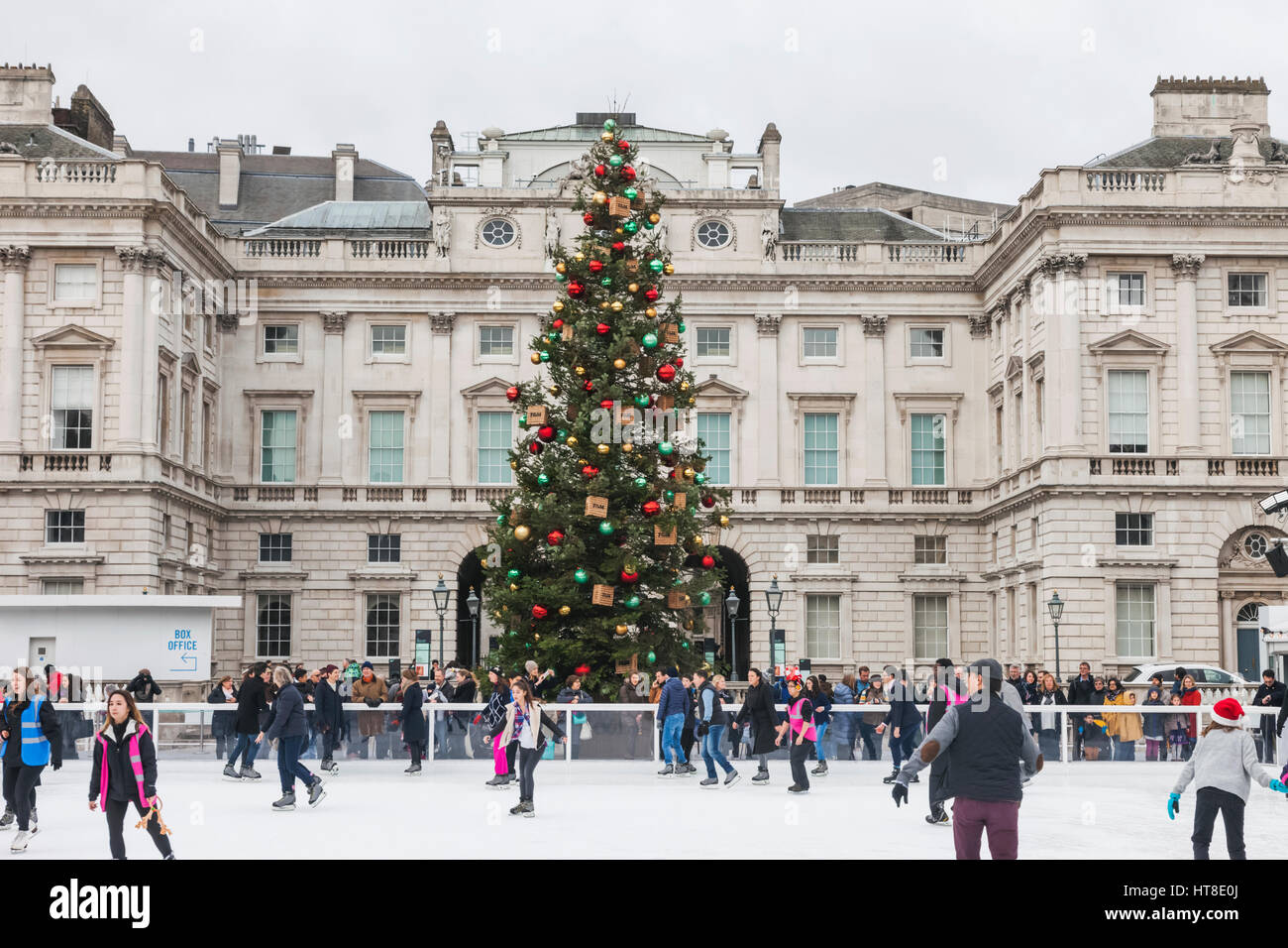 England, London, The Strand, Somerset House, Ice Skating Stock Photo ...