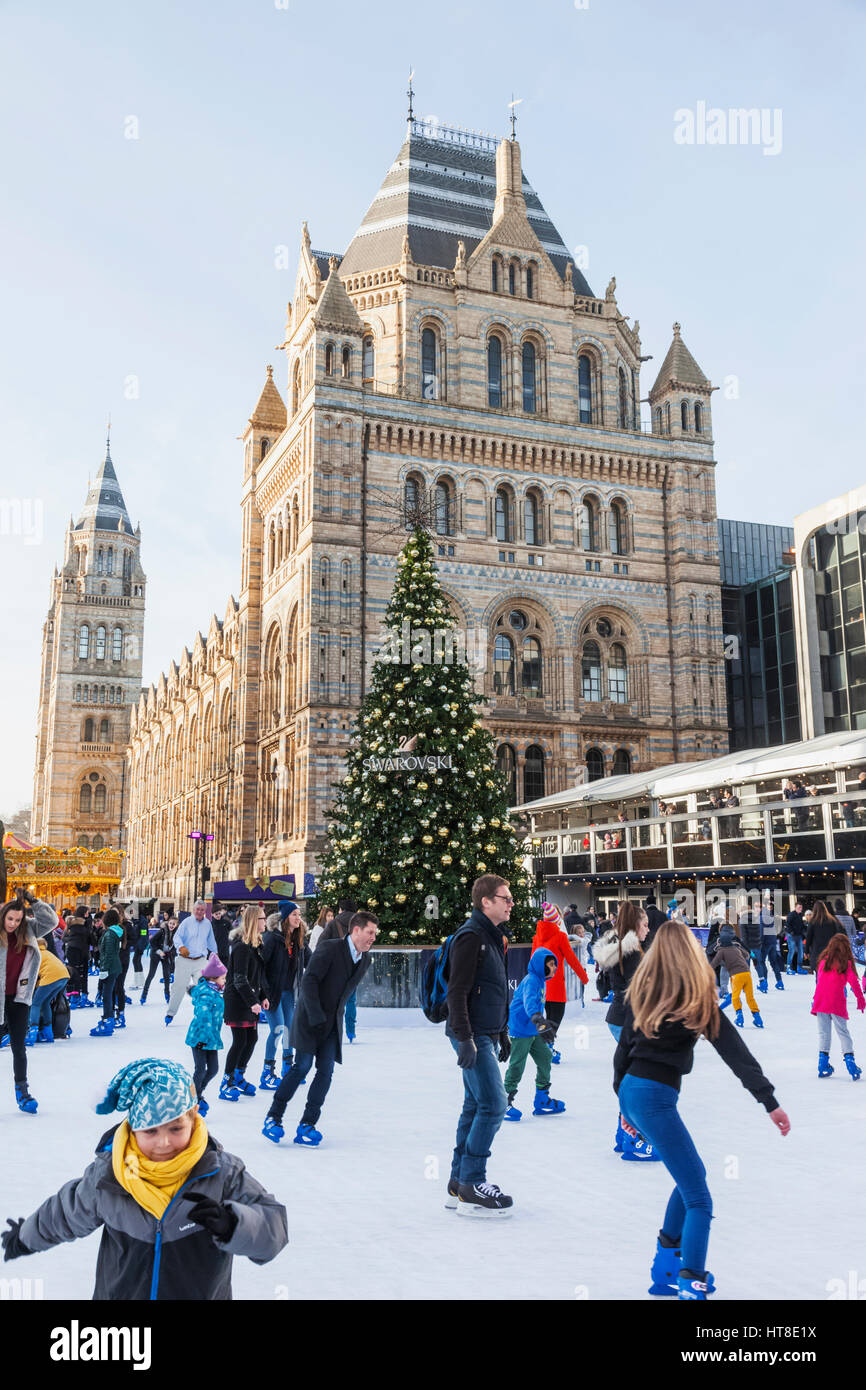 England, London, South Kensington, Natural History Museum, Ice Skating ...