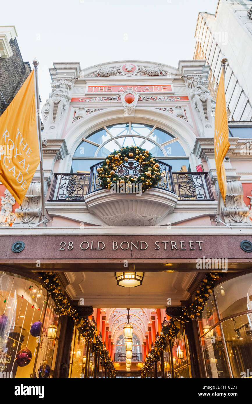 England, London, Old Bond Street, The Royal Arcade Stock Photo - Alamy