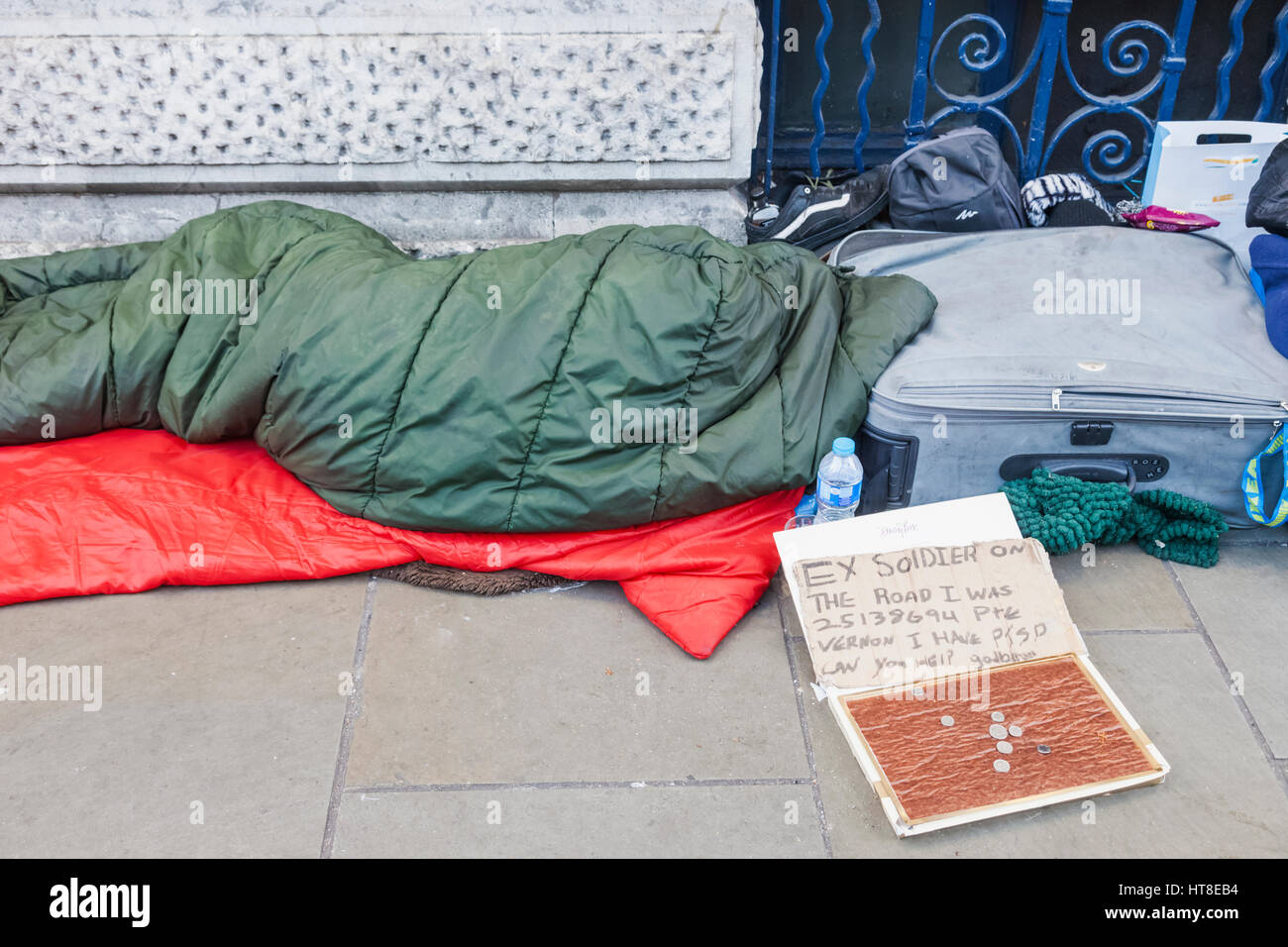 England, London, Soho, Rough Sleeper Stock Photo - Alamy