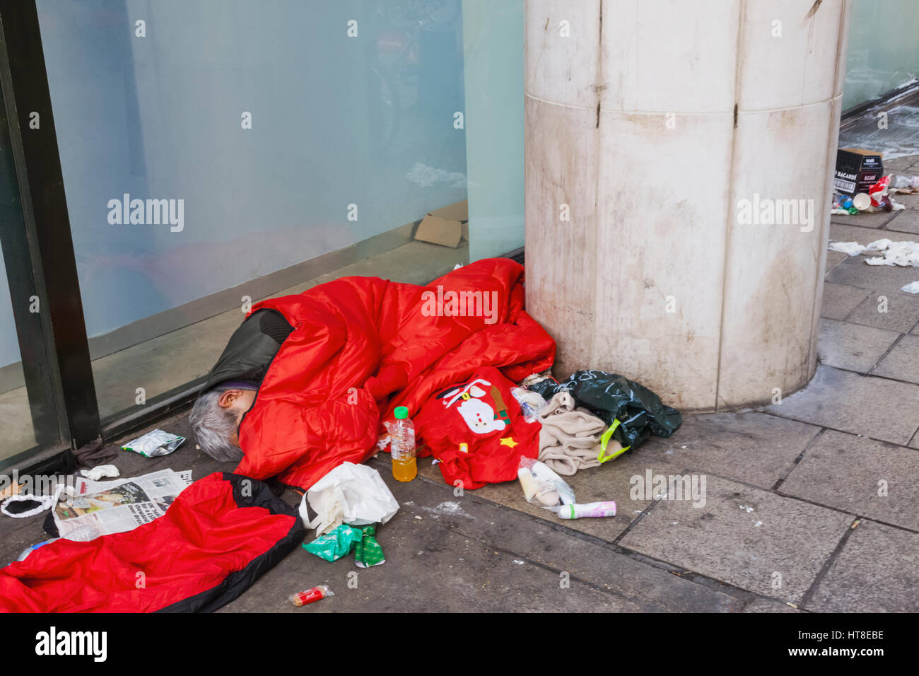 England, London, Soho, Rough Sleeper Stock Photo - Alamy