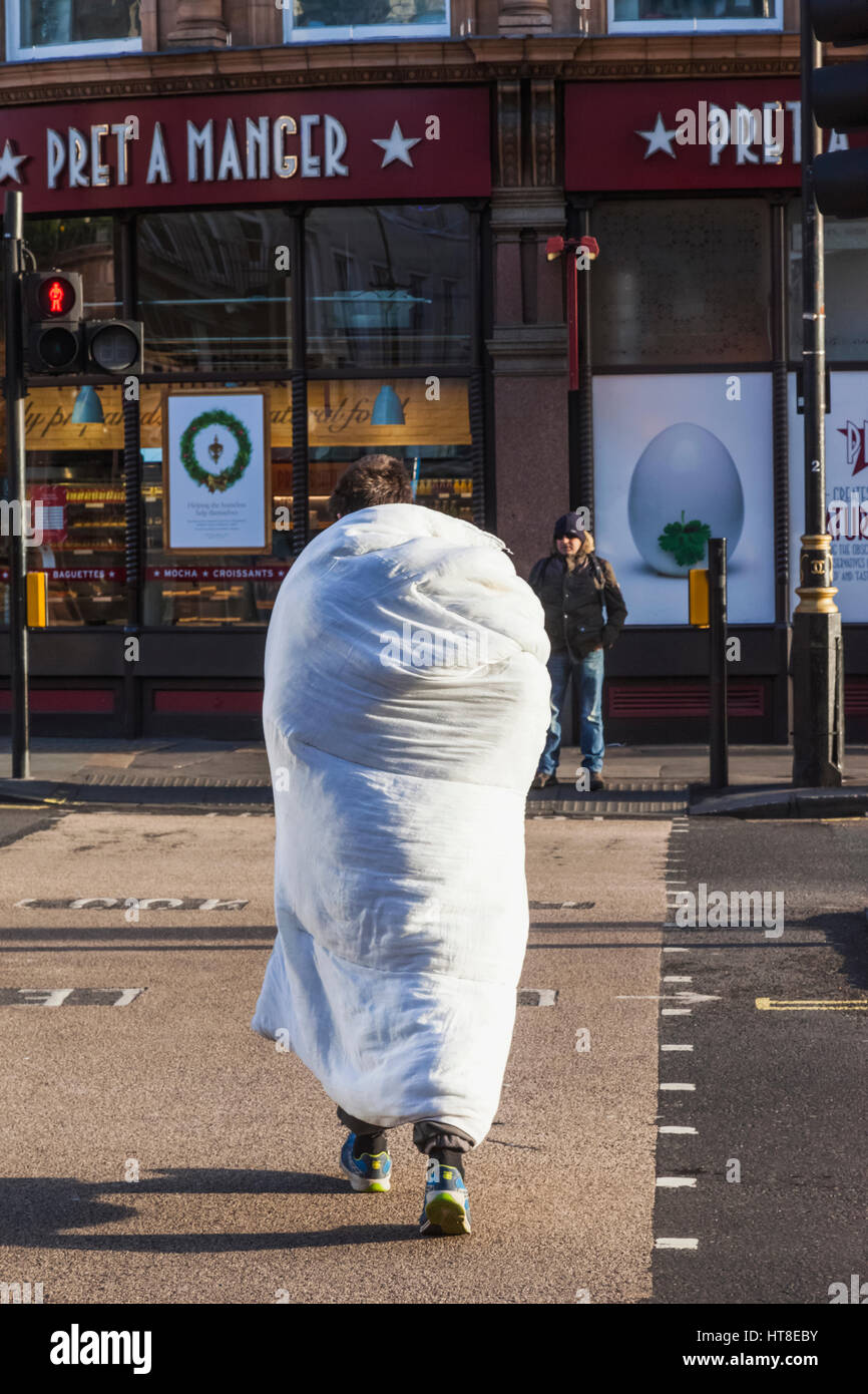 England, London, Soho, Homeless Man Walking on Pavement Stock Photo - Alamy