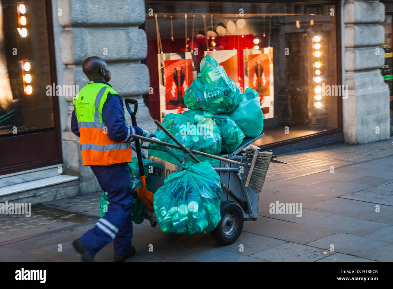 England, London, Soho, Street Cleaner Stock Photo - Alamy