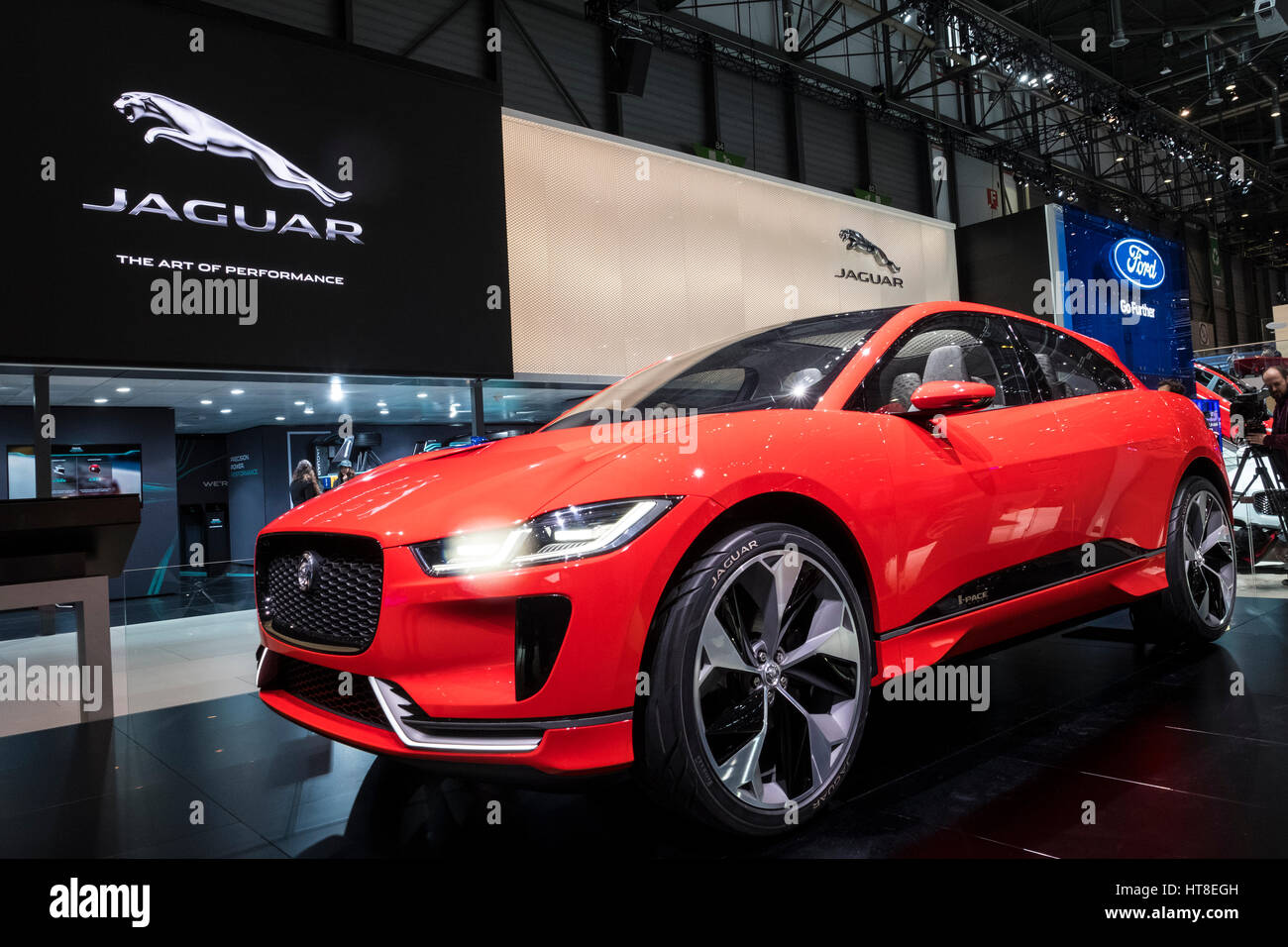 World premiere of Jaguar iPace electric SUV concept vehicle at Geneva ...