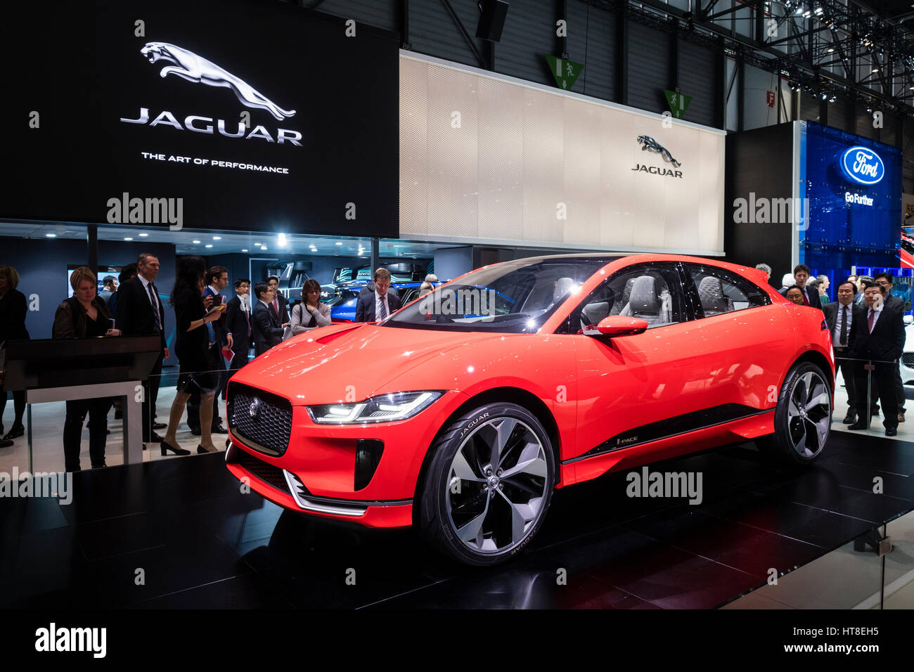World premiere of Jaguar iPace electric SUV concept vehicle at Geneva ...