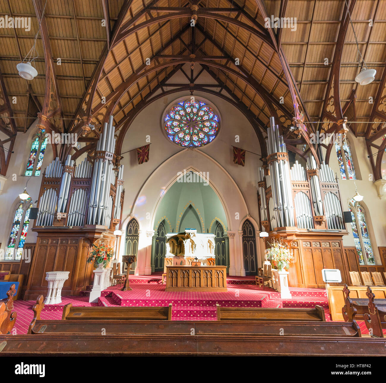Interior view, First Church of Otago, Dunedin, Otago Region, Southland ...