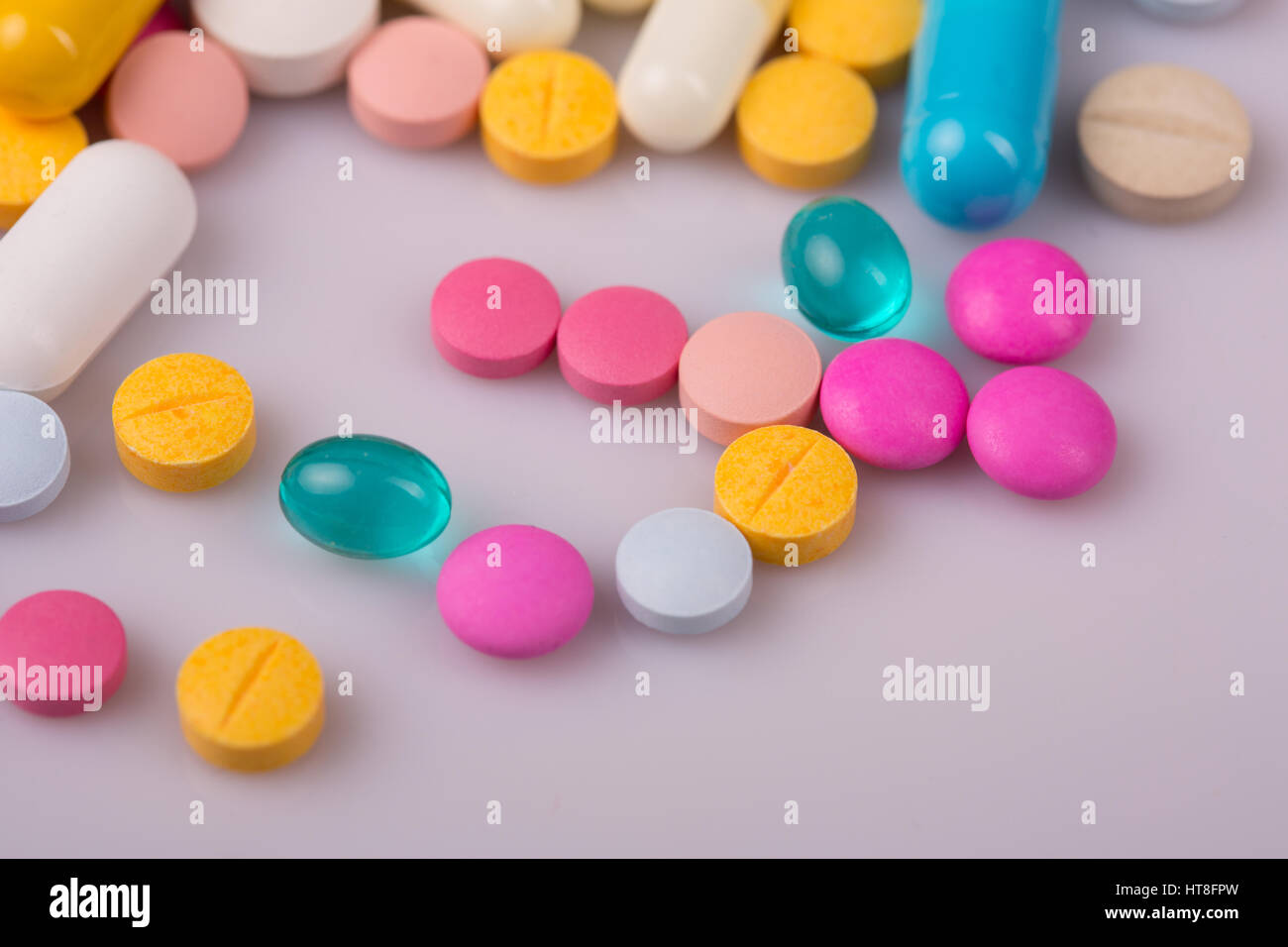 different Tablets pills capsule heap mix therapy drugs Stock Photo - Alamy