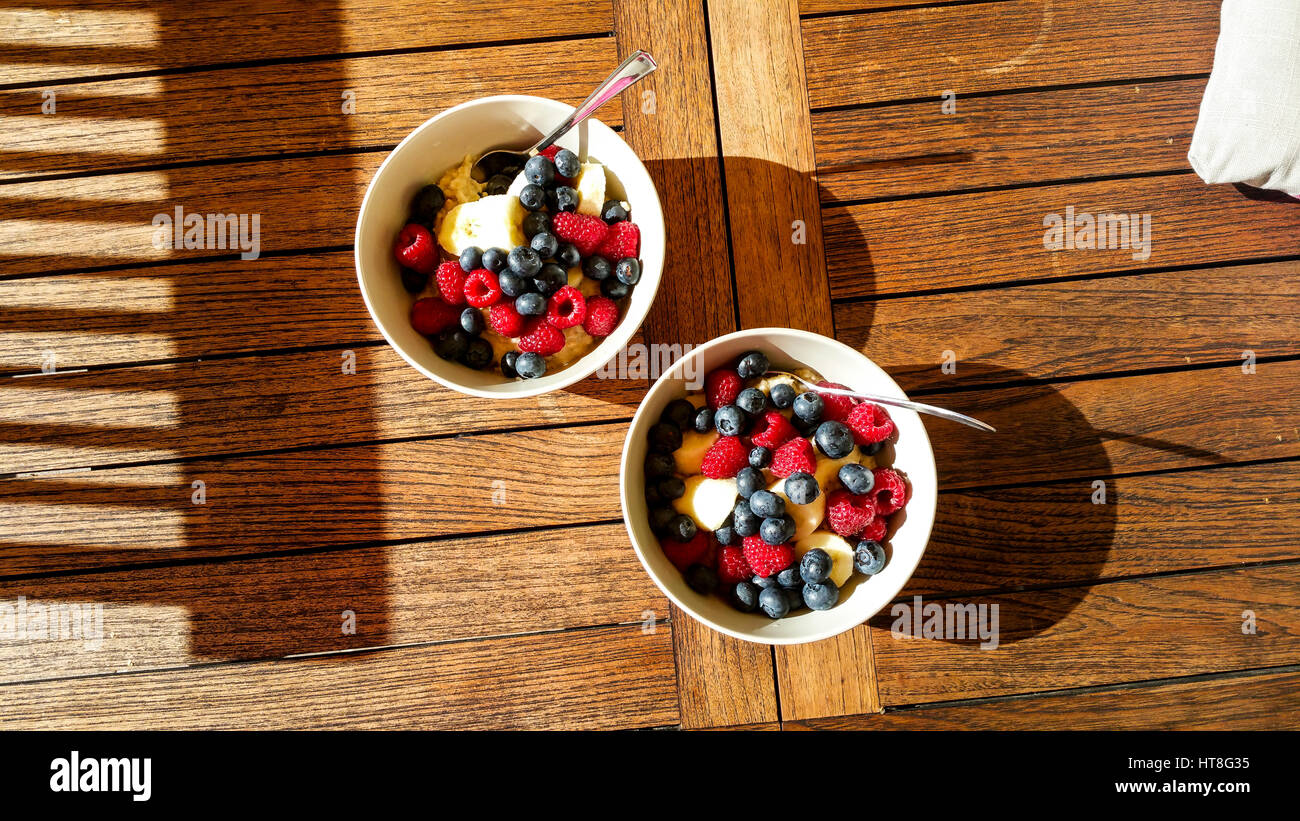 Eating healthy food outside on a nice summer day Stock Photo - Alamy