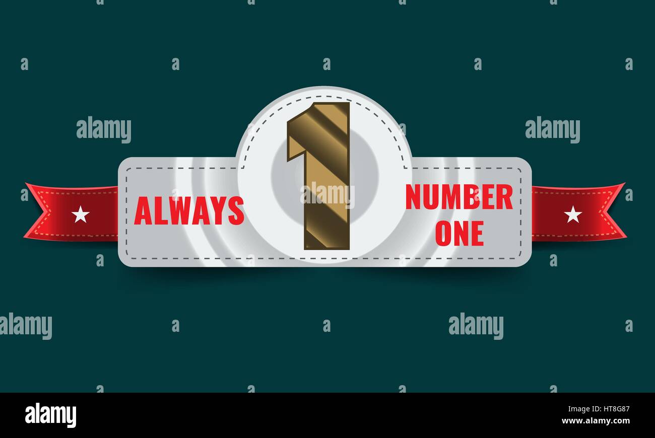 Number one background with ribbon. Banner for Poster or brochure ...