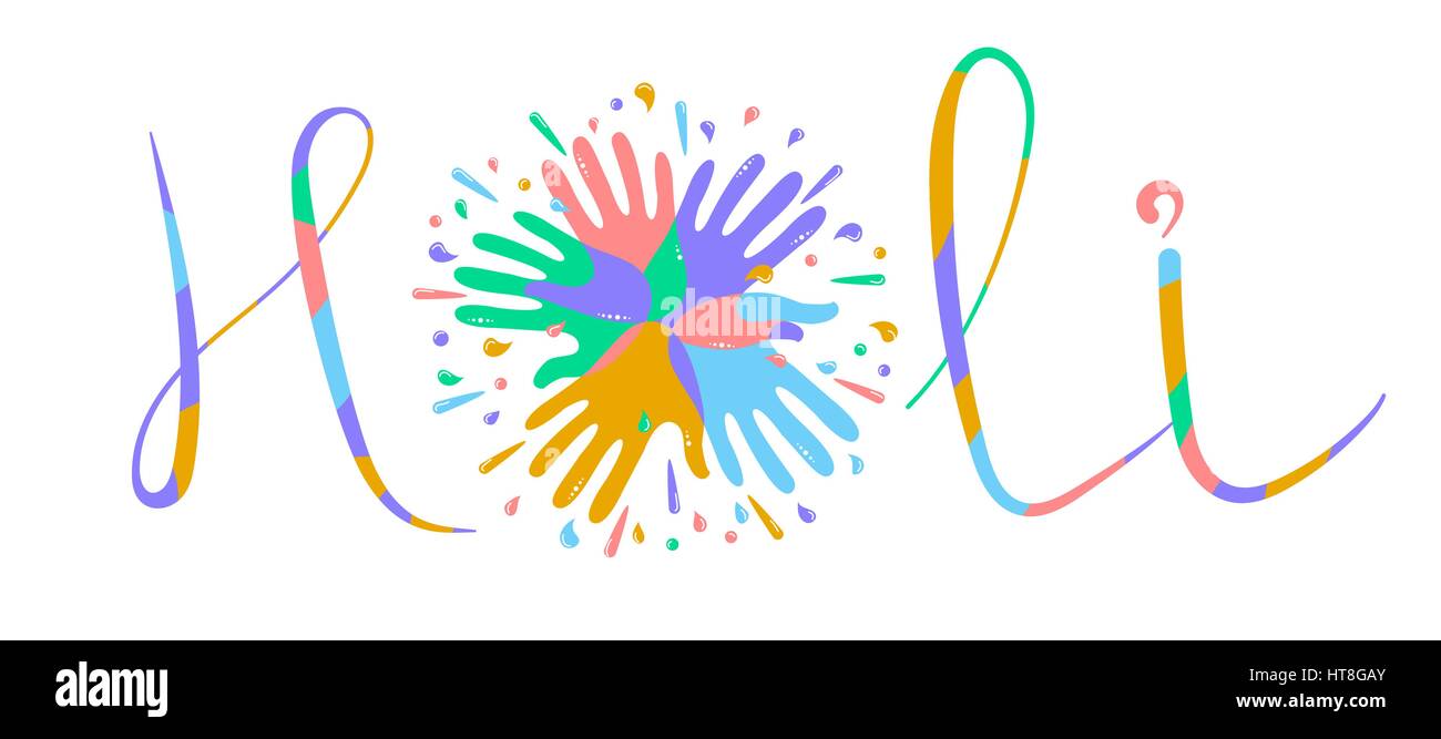 banner on the holy feast, in the form of colored hands and splashing ...