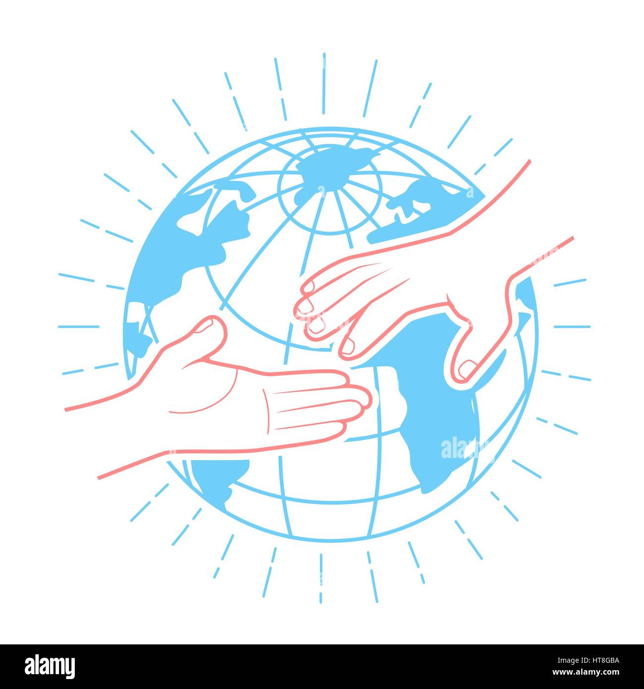 Helping hands hand in Stock Vector Images - Alamy