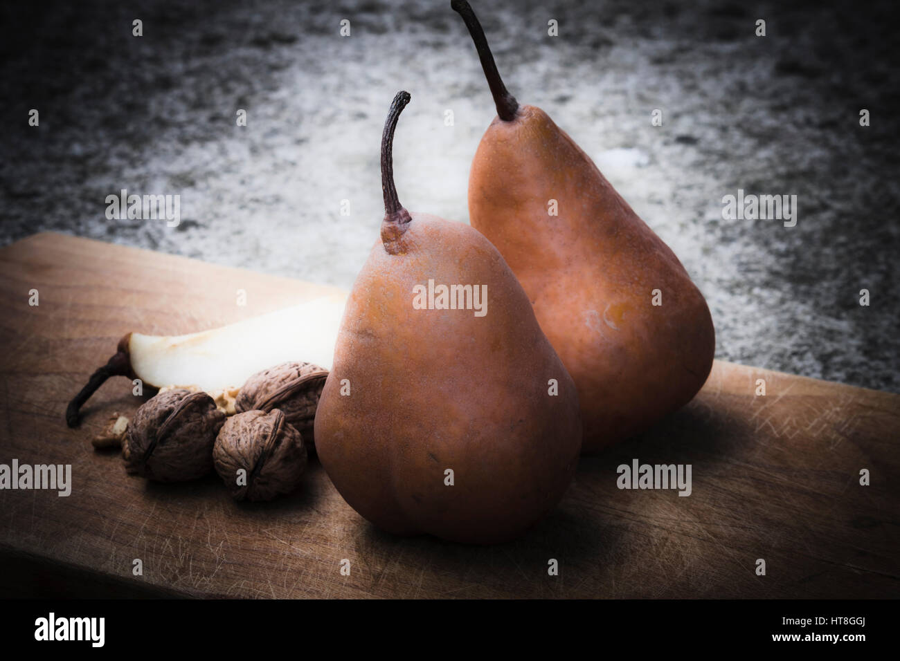 Pears and nuts Stock Photo - Alamy