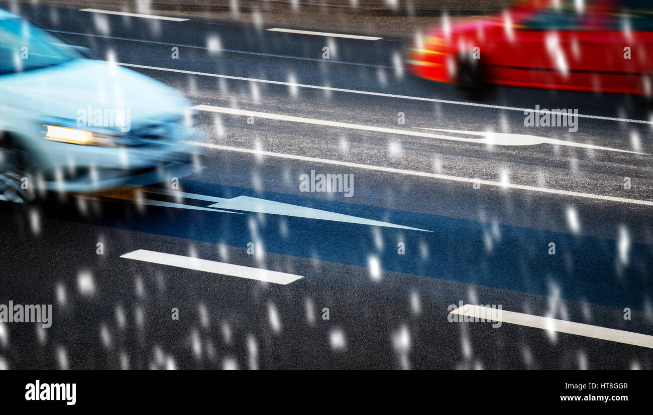 Car going fast on highway hi-res stock photography and images - Alamy