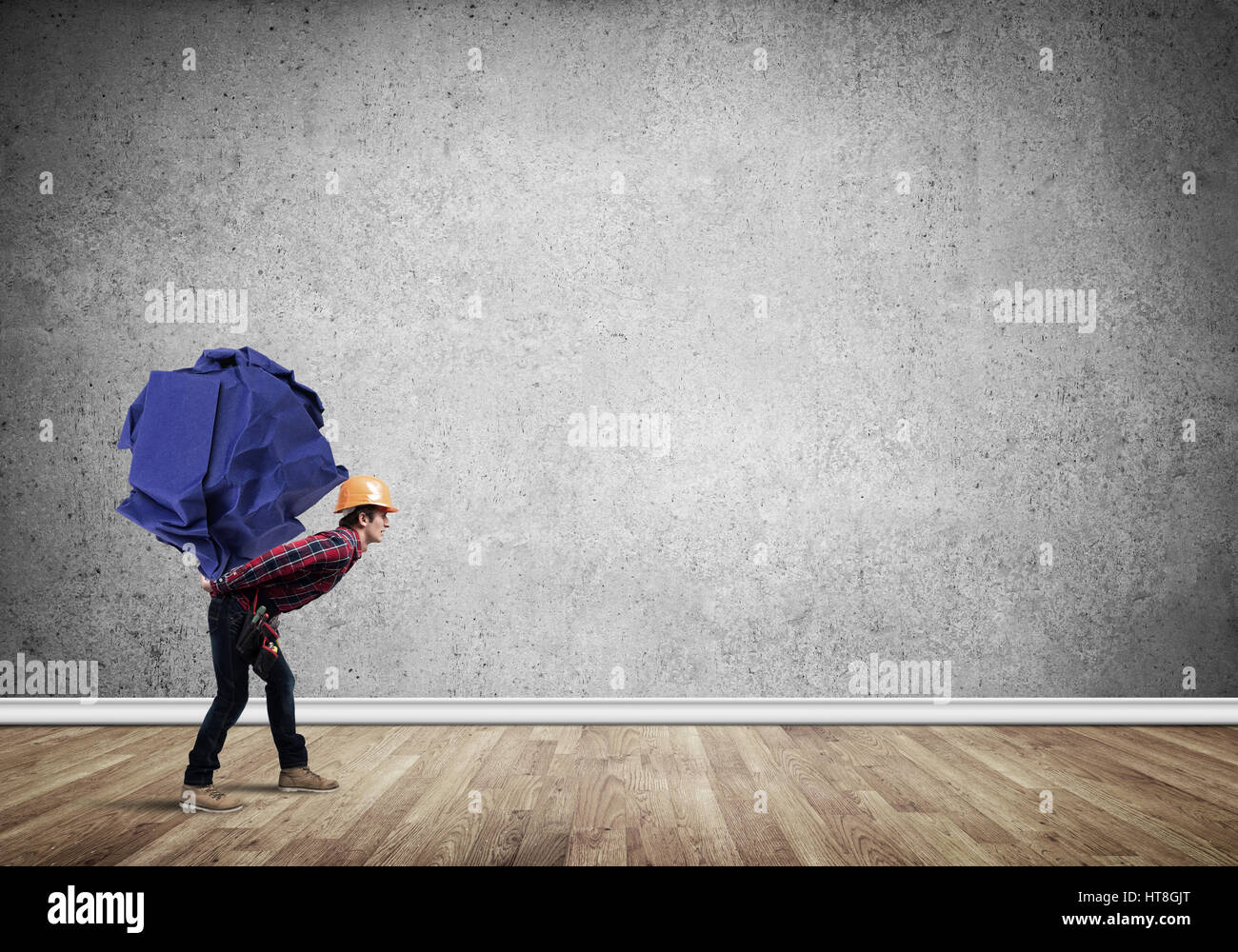 Engineer man carry load Stock Photo - Alamy
