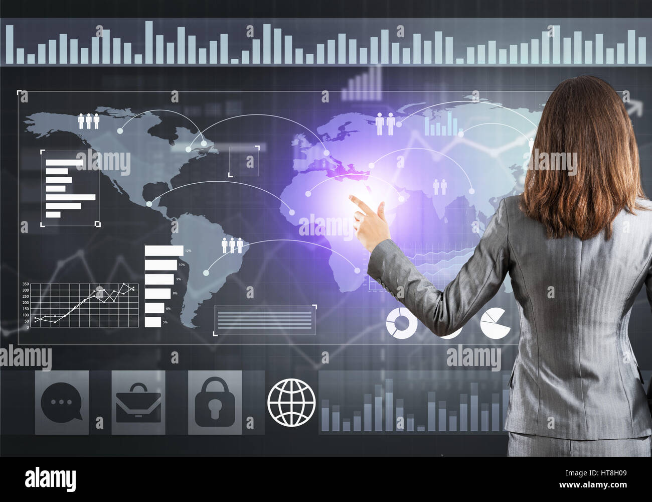 Back of hand pressing on screen hi-res stock photography and images - Alamy