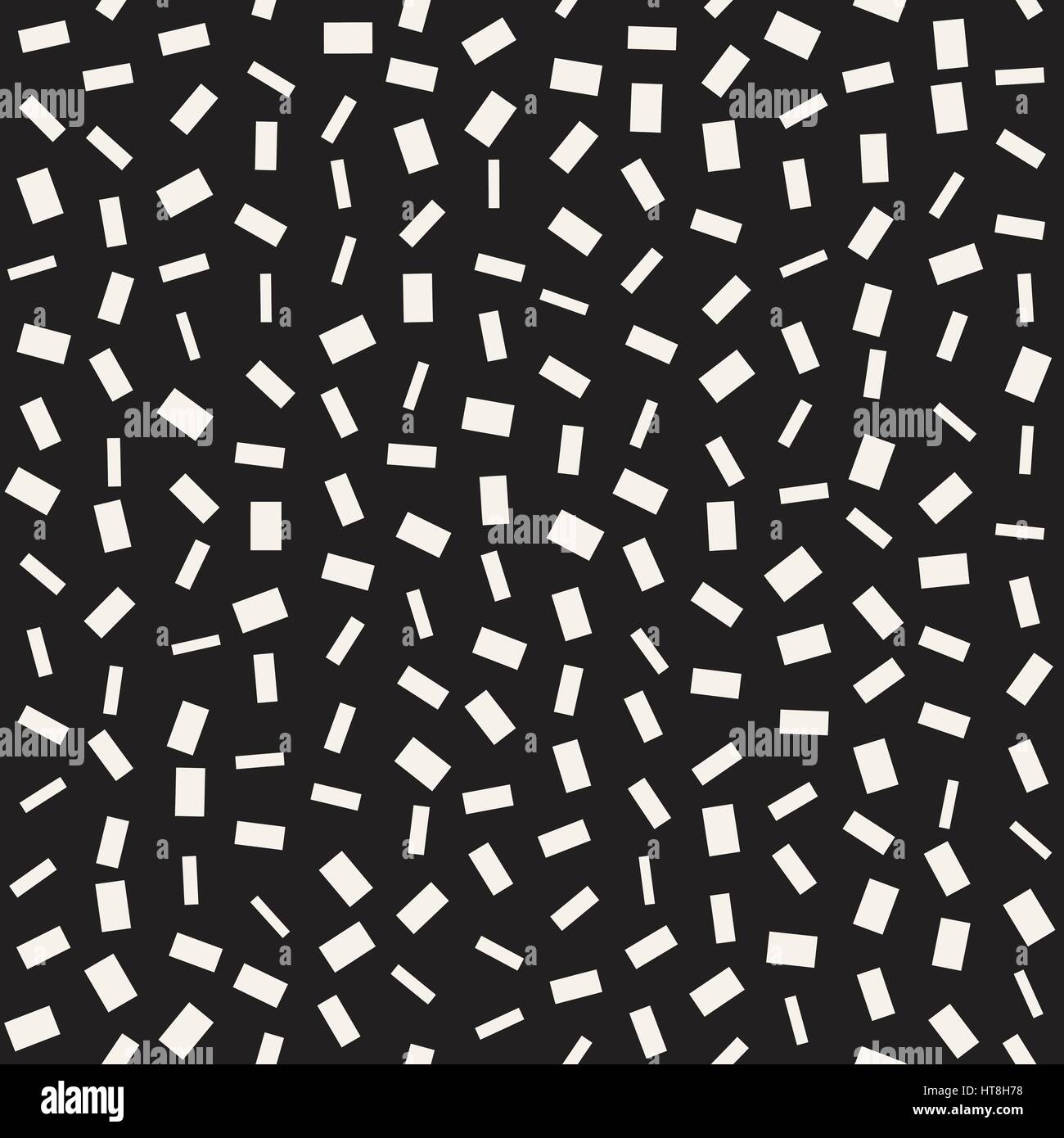 Trendy Texture With Scattered Geometric Shapes. Inspired by Memphis Design. Abstract Monochrome ...