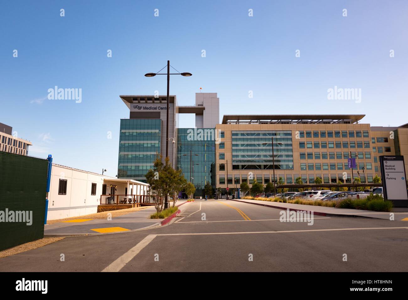 Main building, viewed from across a parking lot, at the UCSF Mission ...