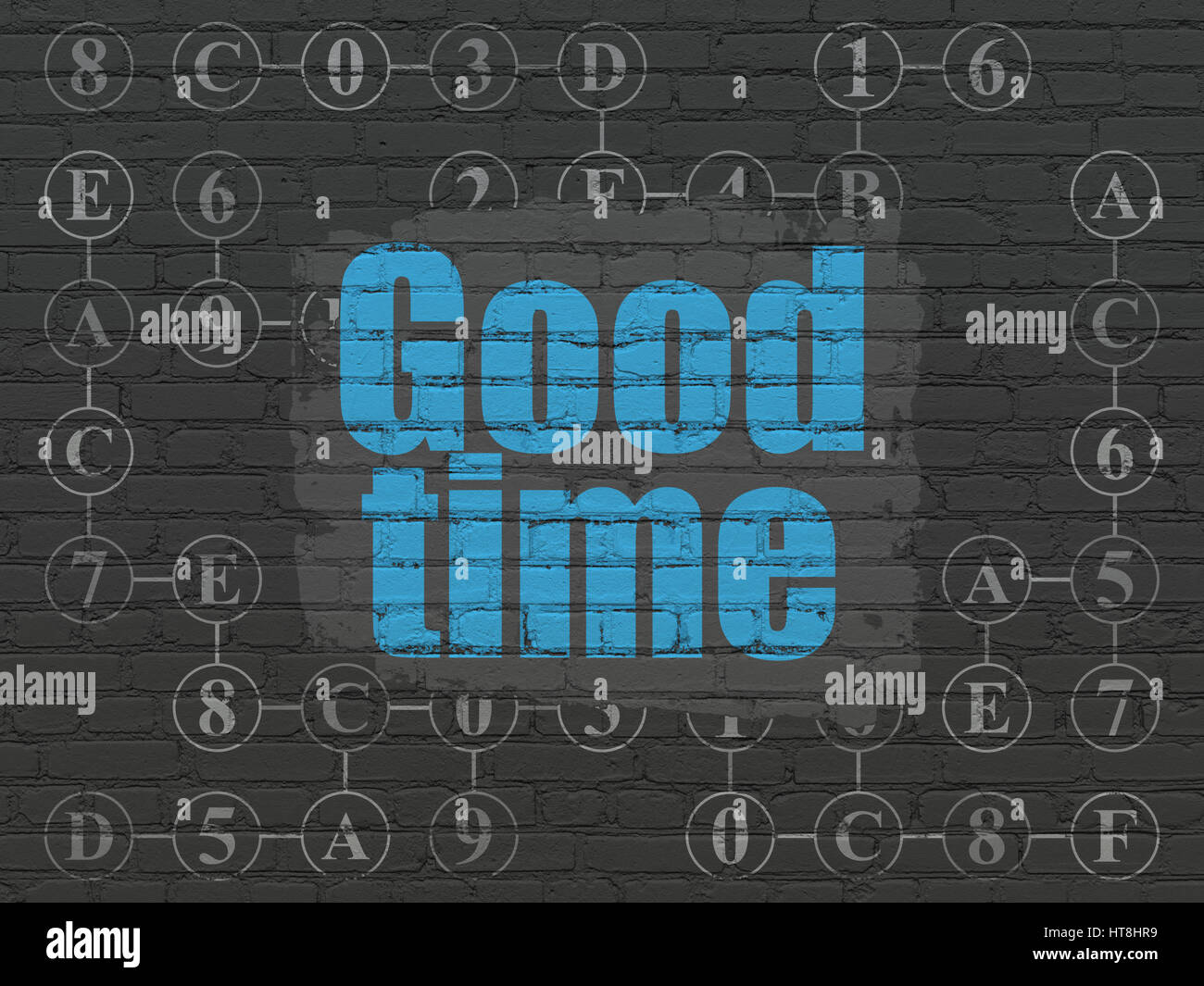 Time concept: Good Time on wall background Stock Photo - Alamy