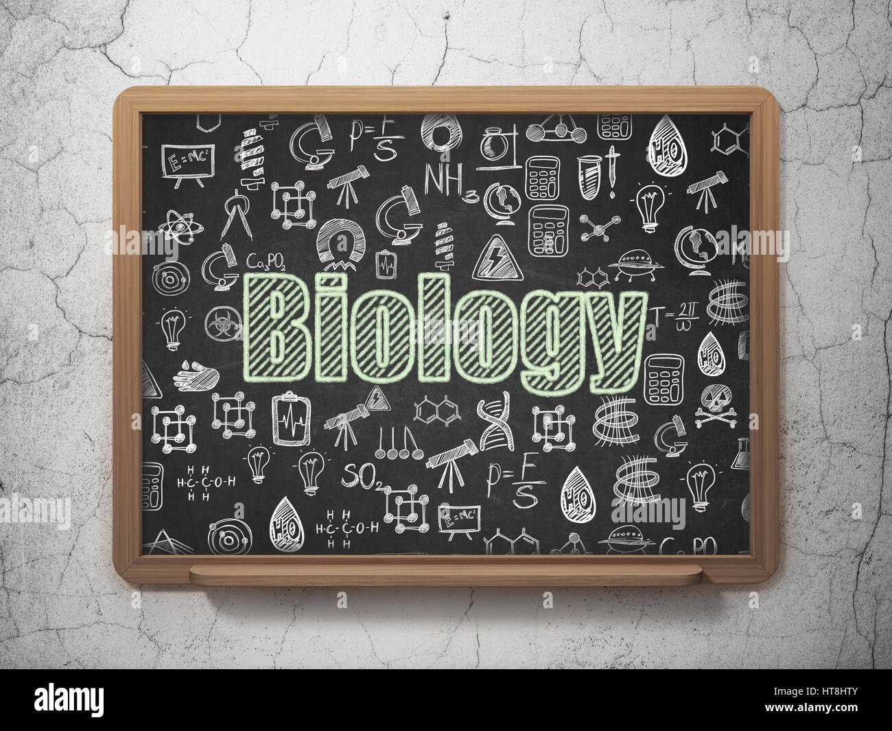 Science concept: Biology on School board background Stock Photo - Alamy