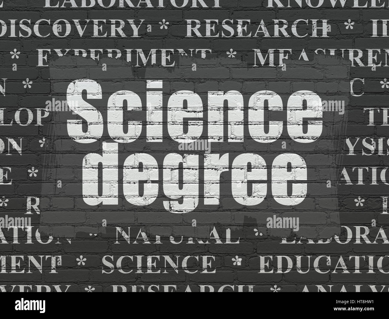 Science concept: Science Degree on wall background Stock Photo - Alamy