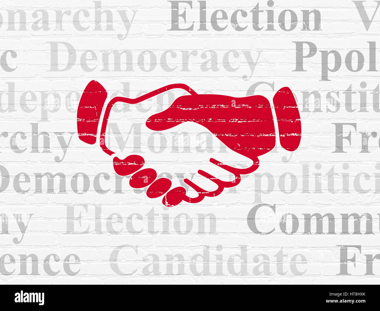 Politics concept: Handshake on wall background Stock Photo - Alamy