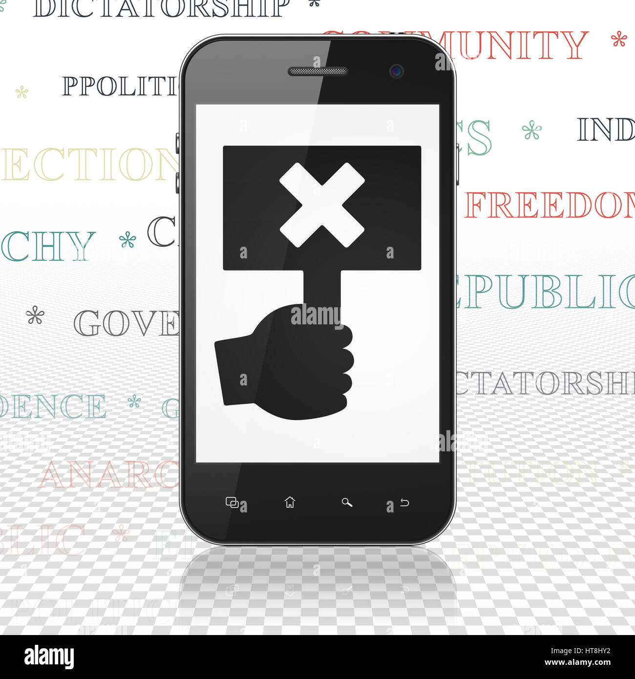 Politics concept: Smartphone with Protest on display Stock Photo - Alamy