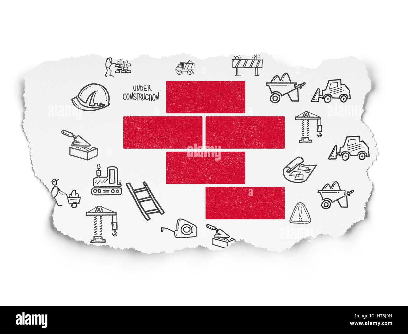 Construction concept: Bricks on Torn Paper background Stock Photo - Alamy