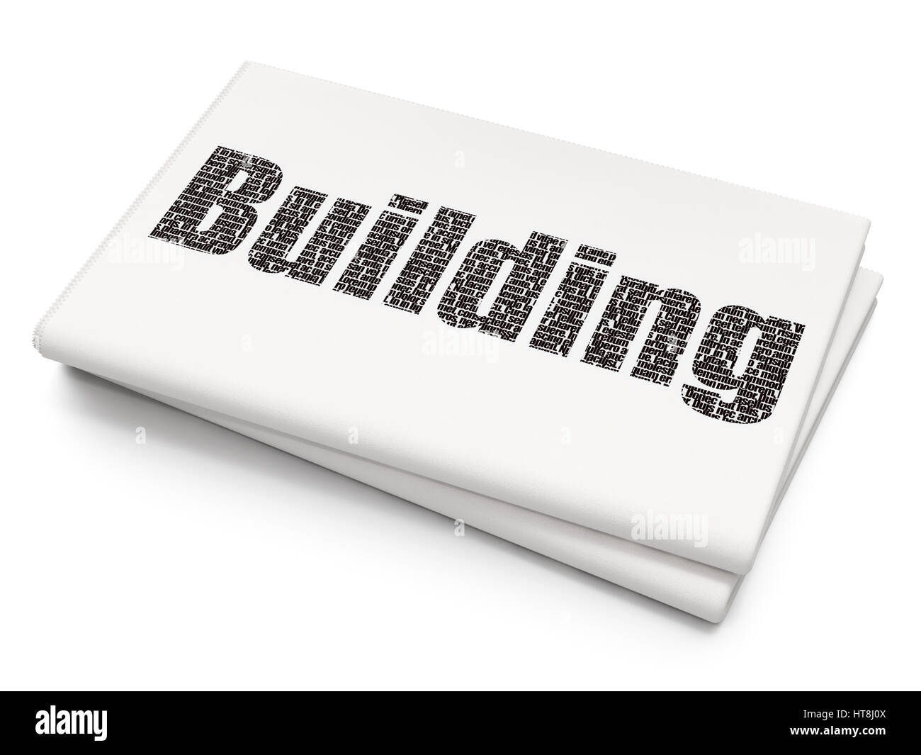 Constructing concept: Building on Blank Newspaper background Stock ...