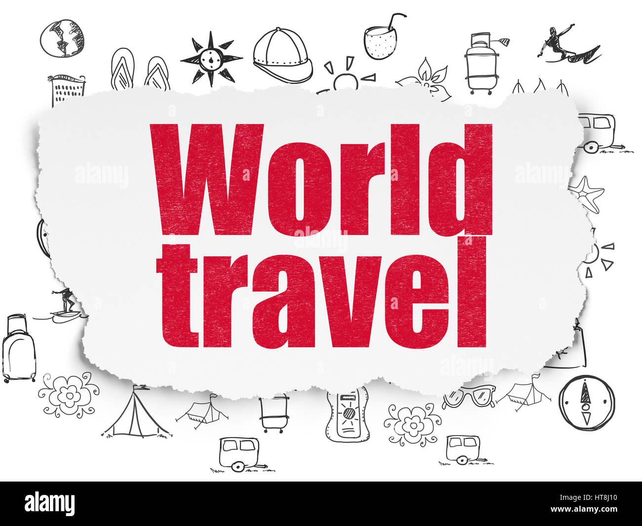 Tourism concept: World Travel on Torn Paper background Stock Photo - Alamy
