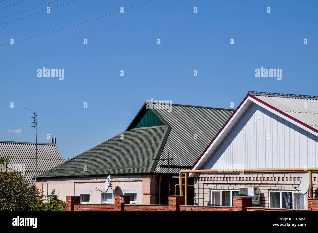 Detached house with a roof made of steel sheets. Roof metal sheets ...