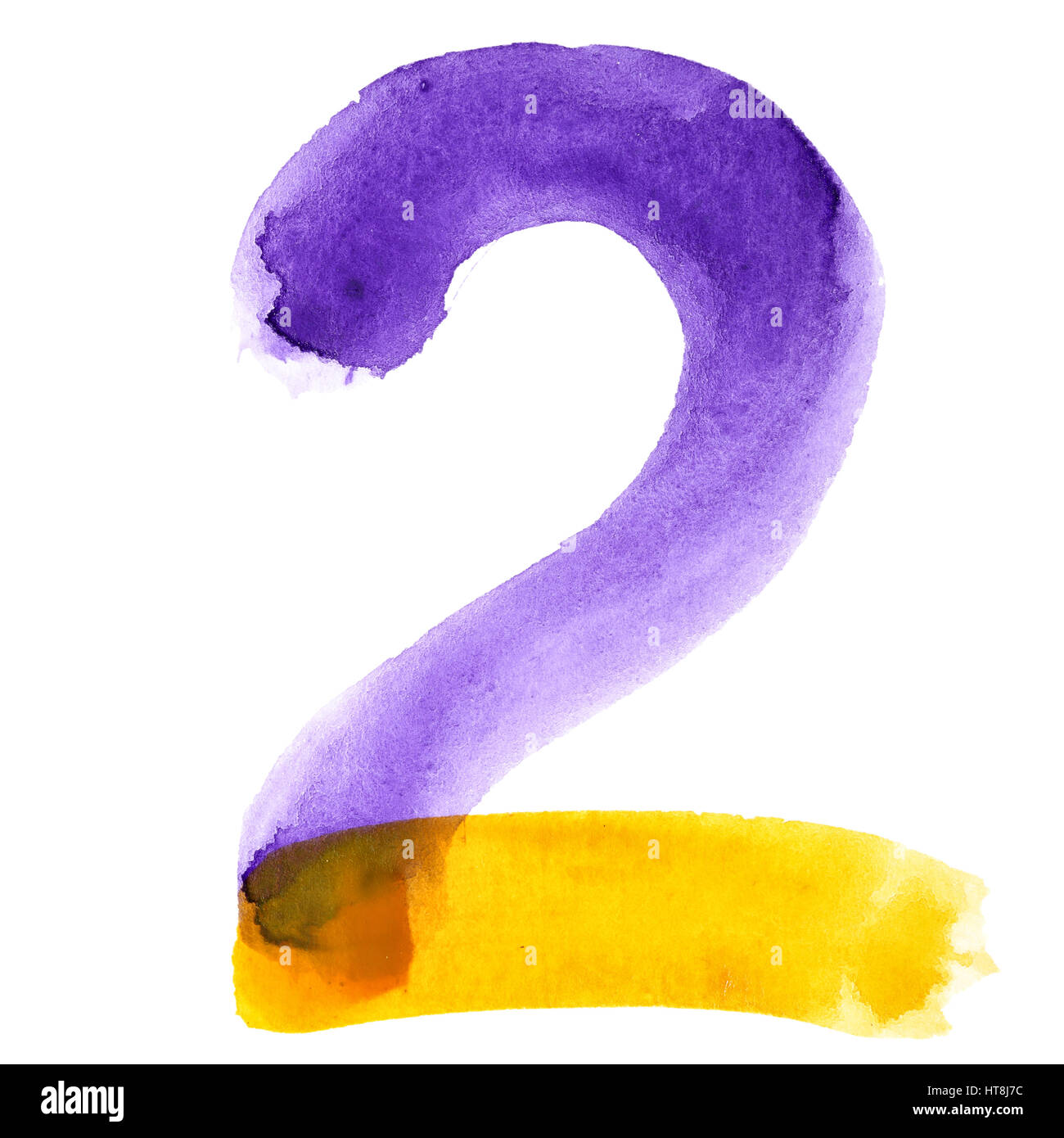 Two - Colorful watercolor alphabet Stock Photo - Alamy