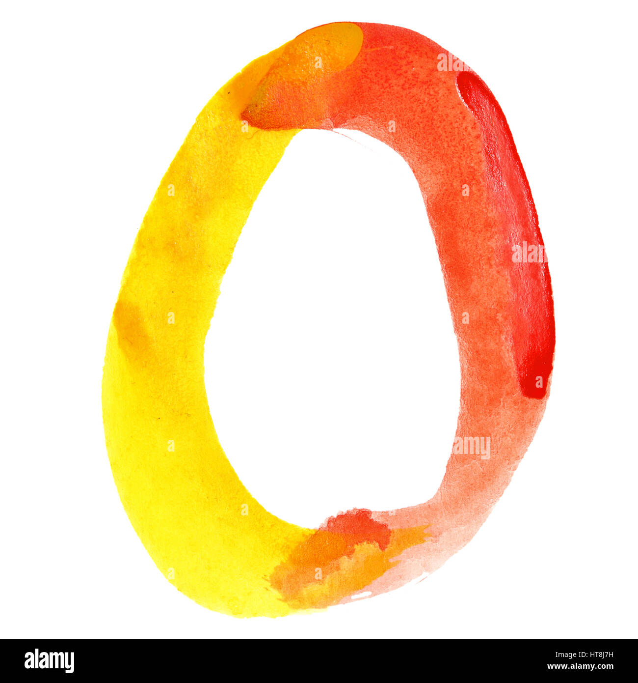 Zero - Colorful watercolor alphabet Stock Photo - Alamy