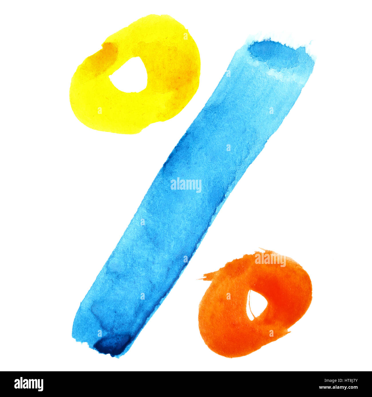Percent sign - colorful watercolor alphabet Stock Photo - Alamy
