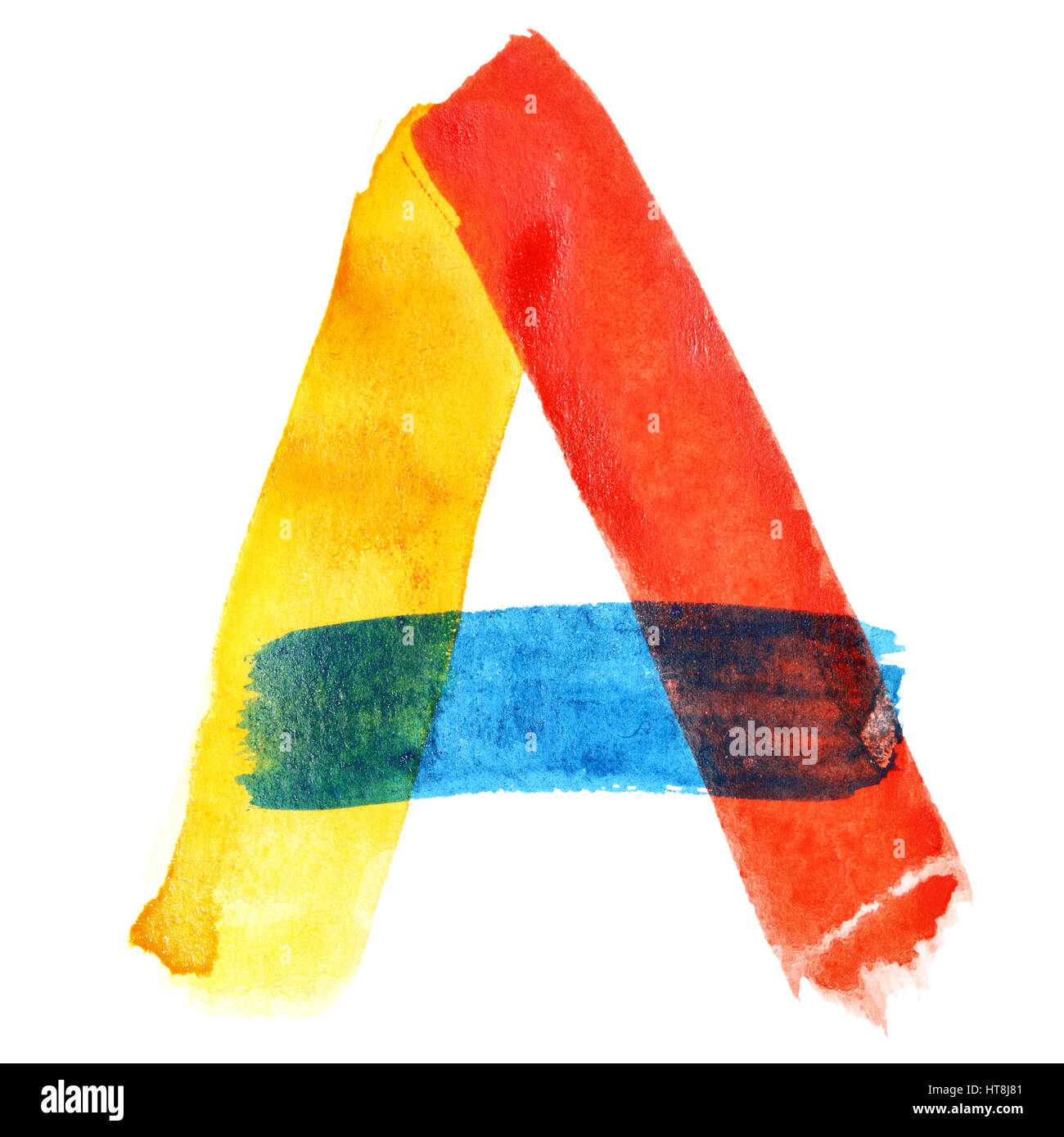 Letter A - colorful watercolor alphabet Stock Photo - Alamy