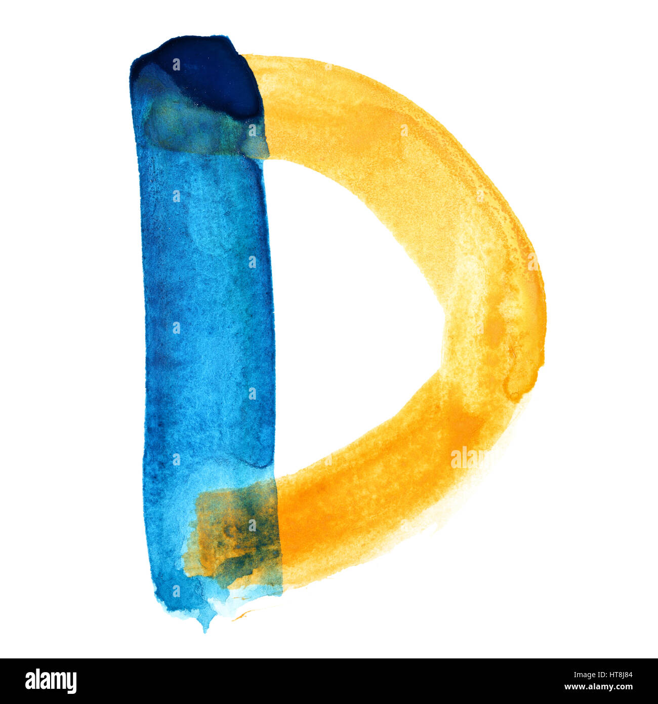 Letter D - colorful watercolor alphabet Stock Photo - Alamy