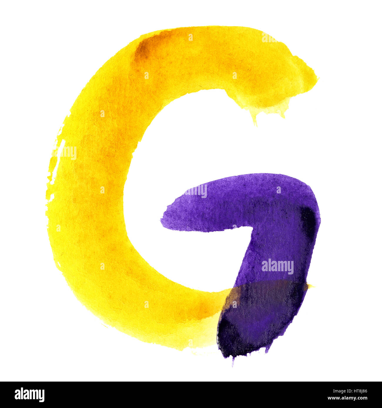 Letter G - colorful watercolor alphabet Stock Photo - Alamy