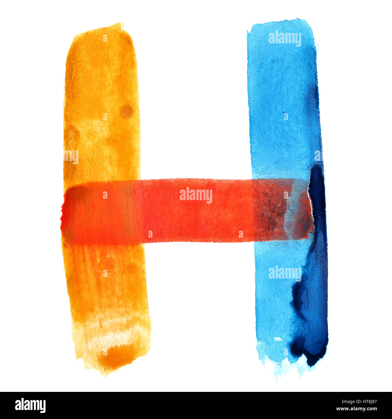 Letter H - colorful watercolor alphabet Stock Photo - Alamy