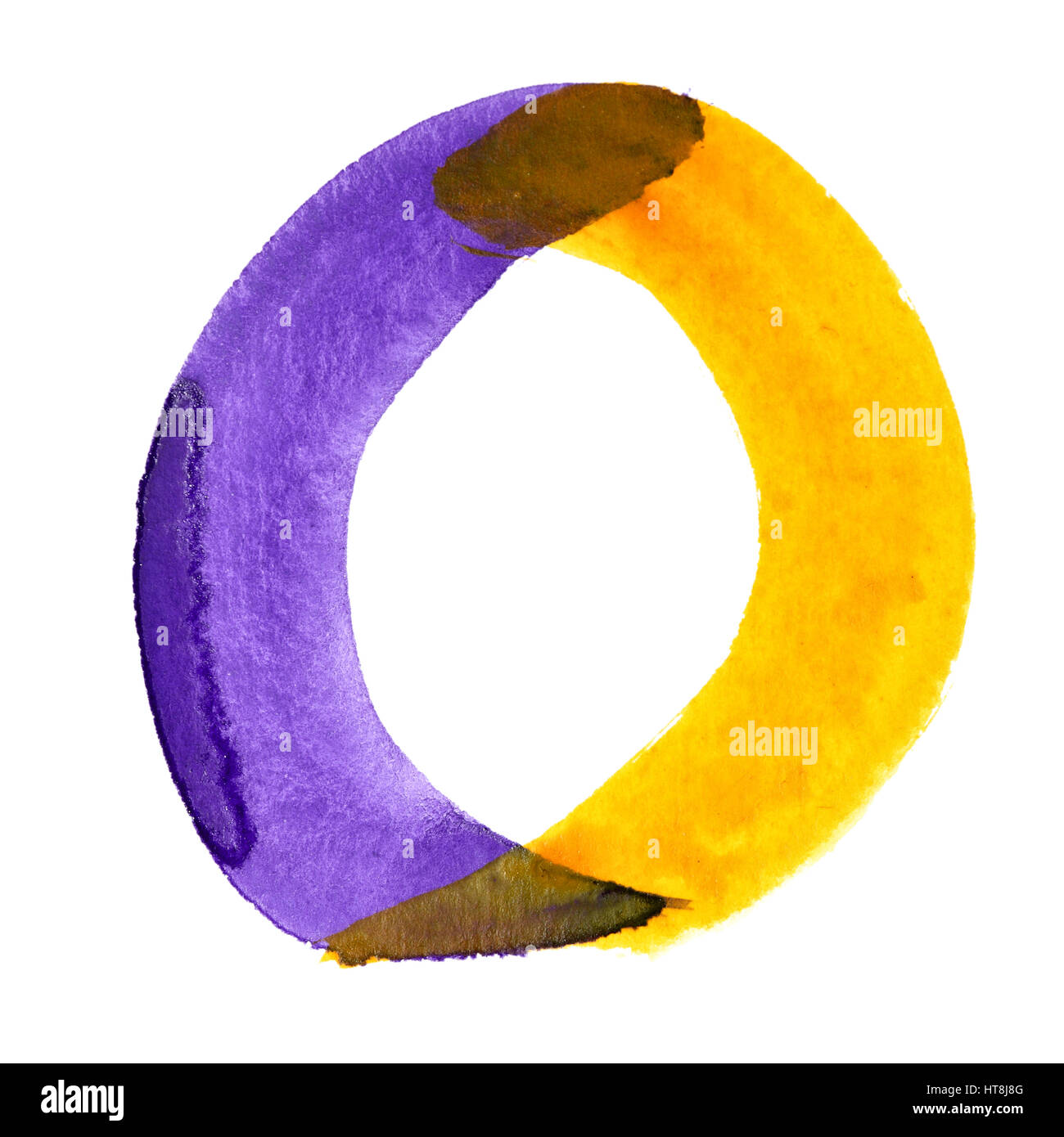 Letter O - colorful watercolor alphabet Stock Photo - Alamy