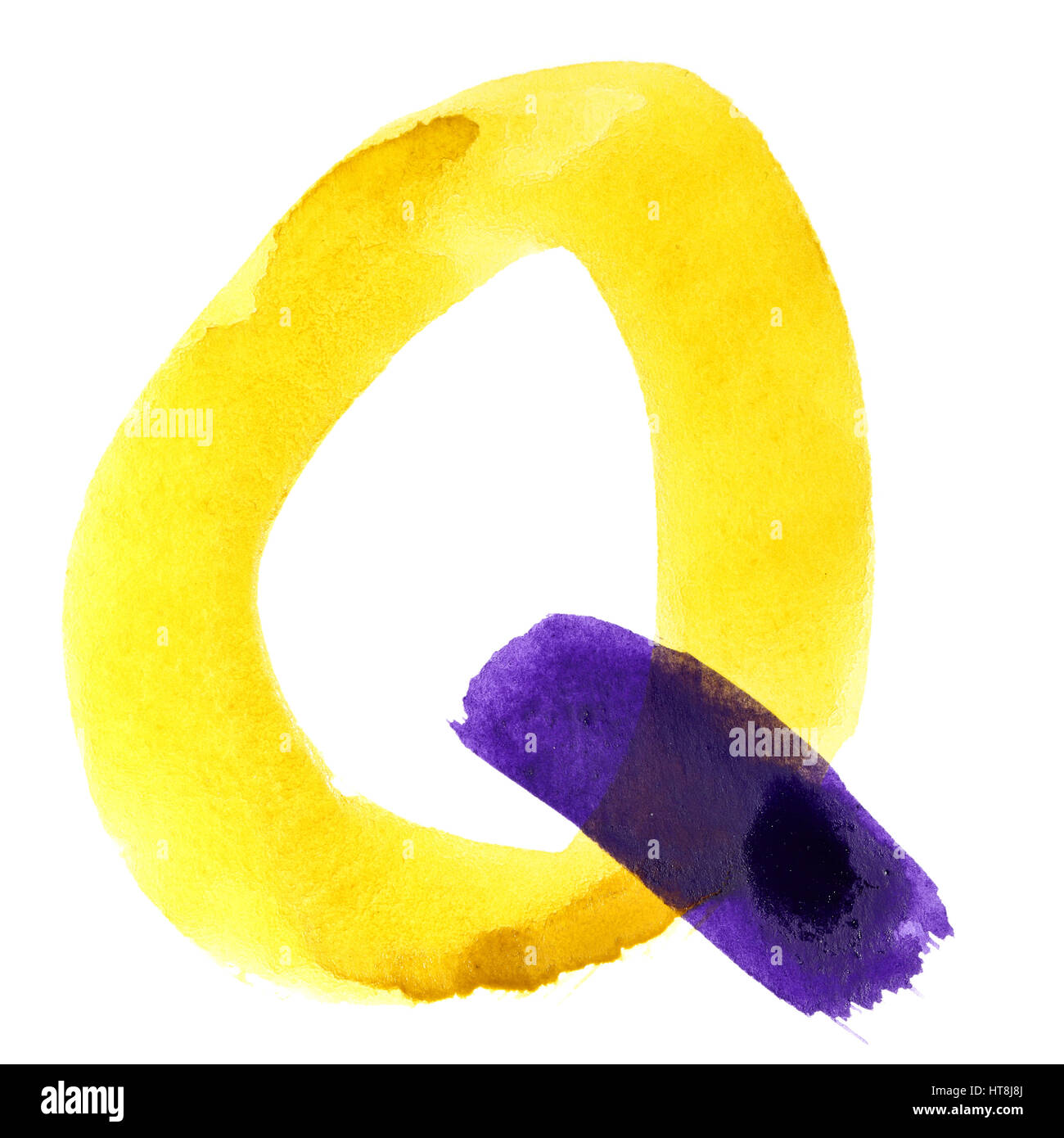 Letter Q - colorful watercolor alphabet Stock Photo - Alamy