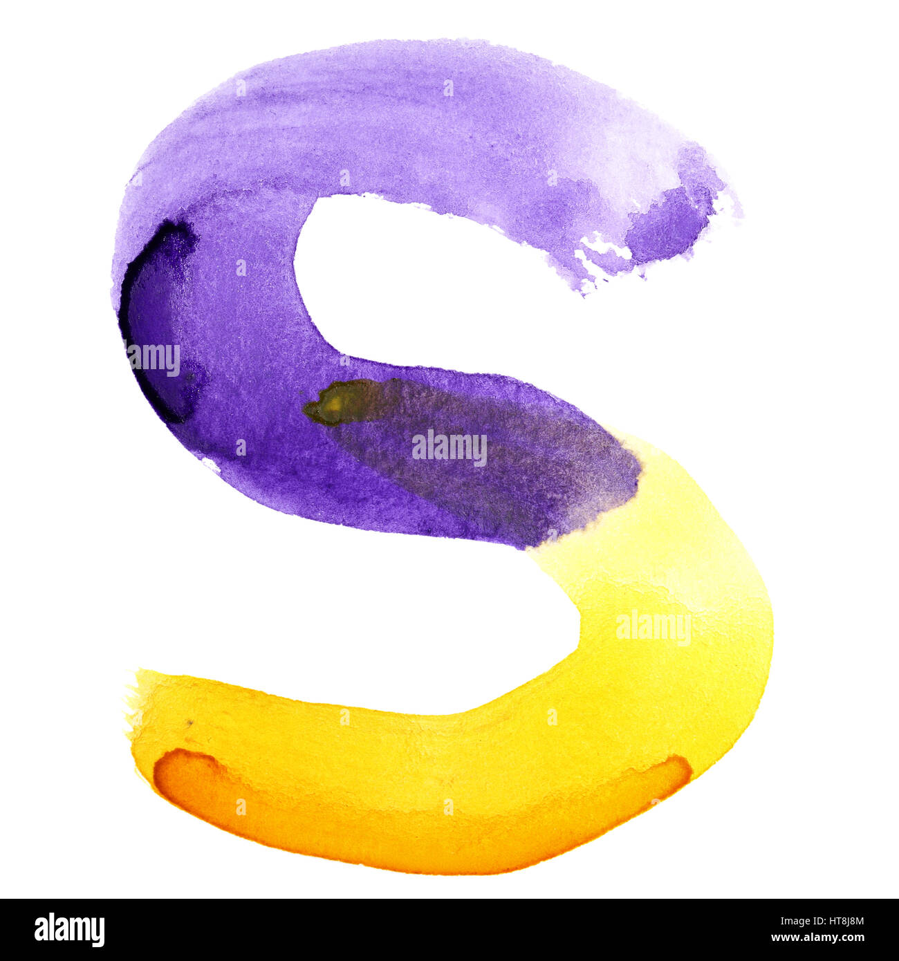 Letter S - colorful watercolor alphabet Stock Photo - Alamy