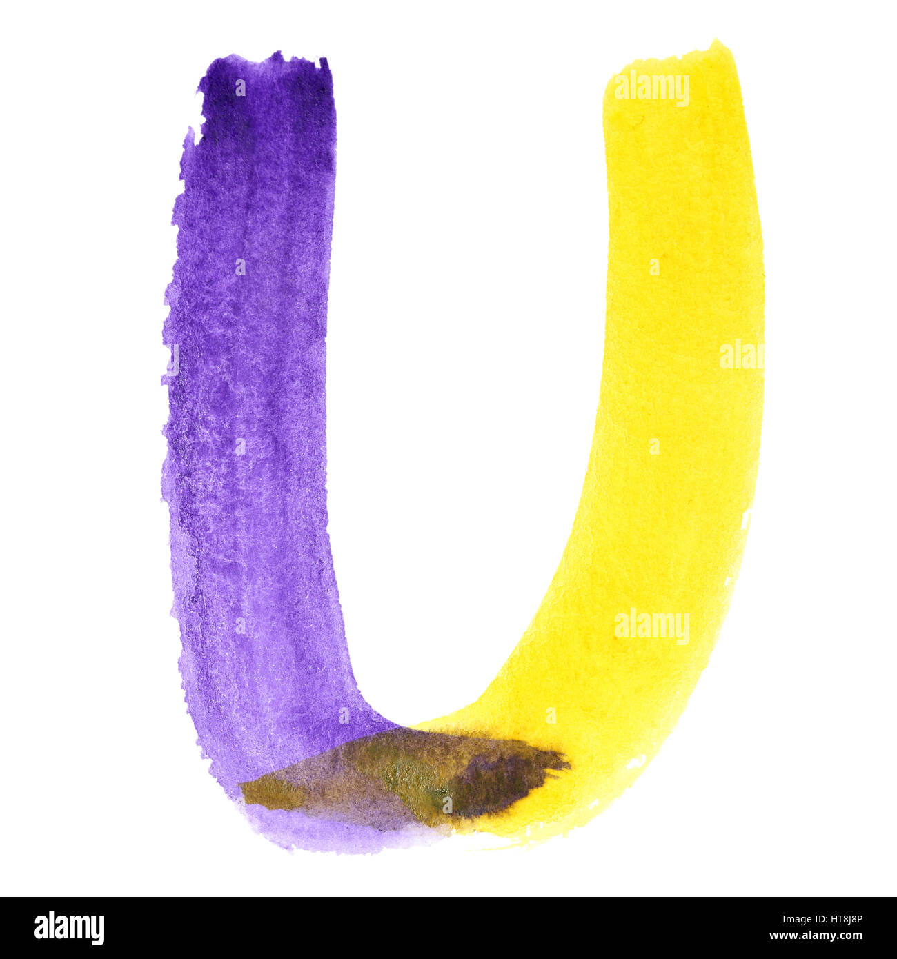 Letter U - colorful watercolor alphabet Stock Photo - Alamy